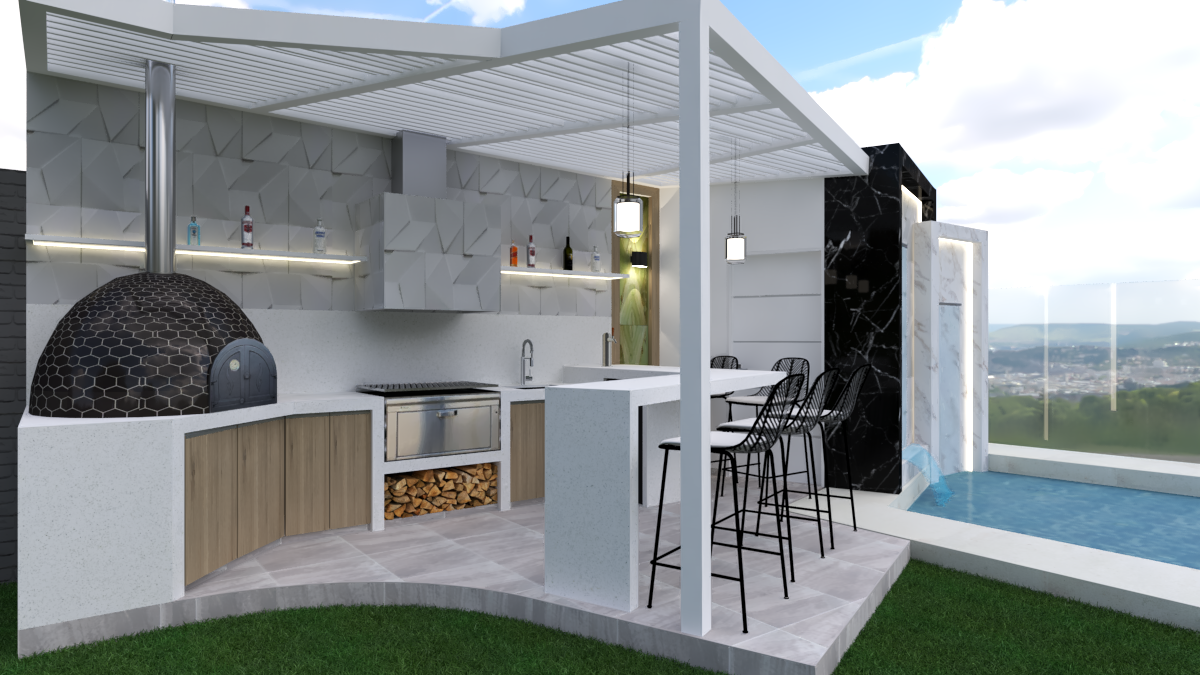 Diseño de Parrilla con Barra - Terrazas y Parrillas
