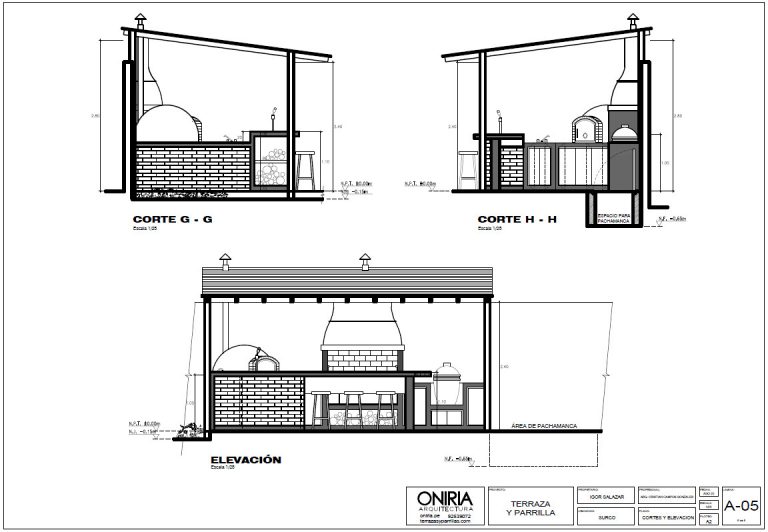 Diseño de Parrilla tipo Argentina - Terrazas y Parrillas